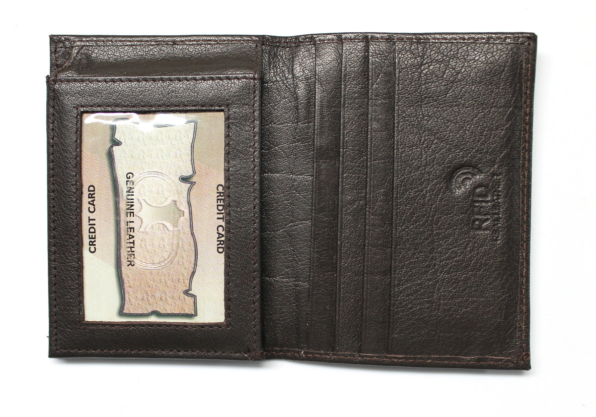 L-Fold Credit Card Trifold Leather Wallet - RFID Safe - Brown – Wallets ...