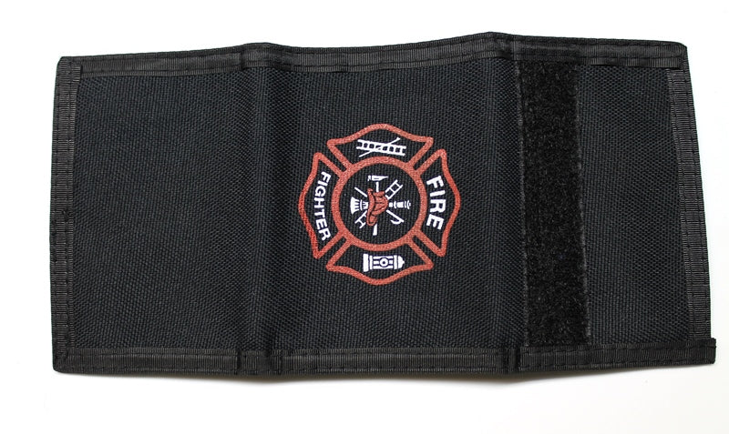 Fire Fighter Nylon Trifold Credit Card Wallet - Black – Wallets Plus