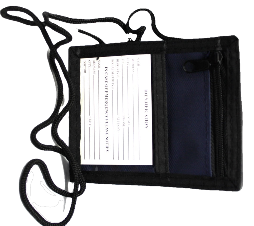 Nylon Neck Badge Holder Black Neck ID Wallet | Military Luggage