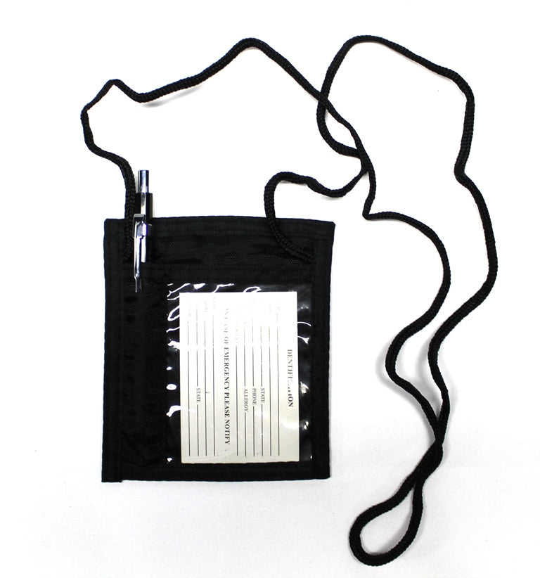 Nylon Neck Badge Holder Black Neck ID Wallet | Military Luggage