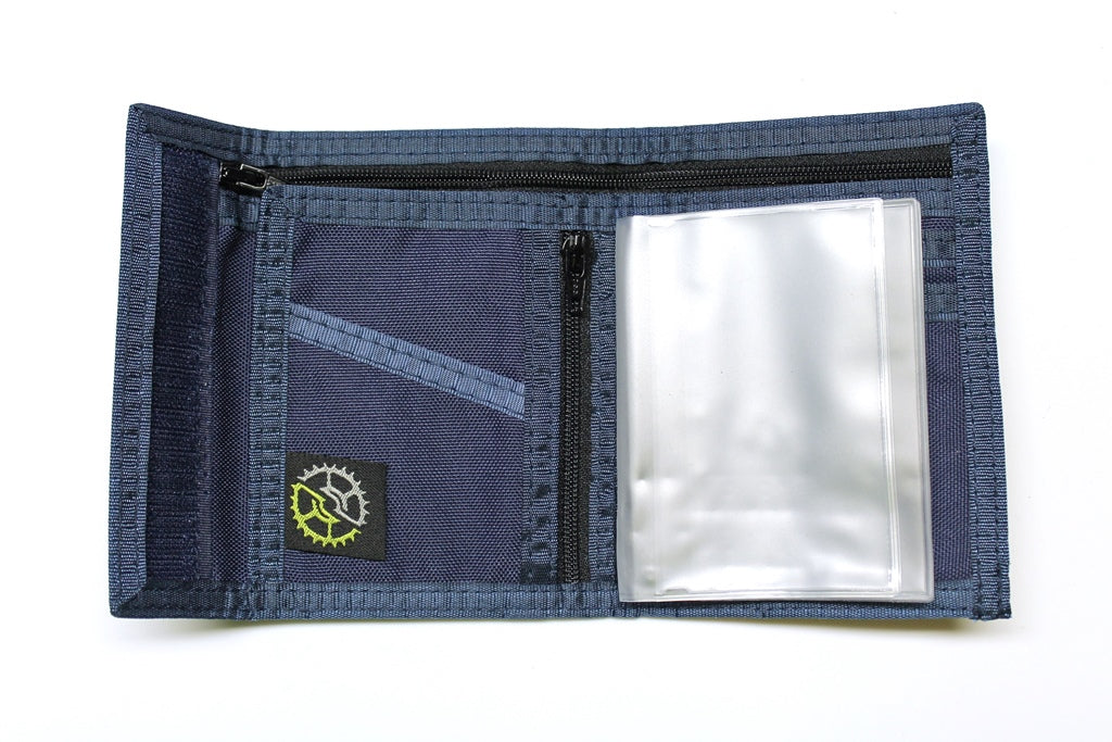 Nylon Bifold Wallet with Zippered Coin Pocket - Navy – Wallets Plus